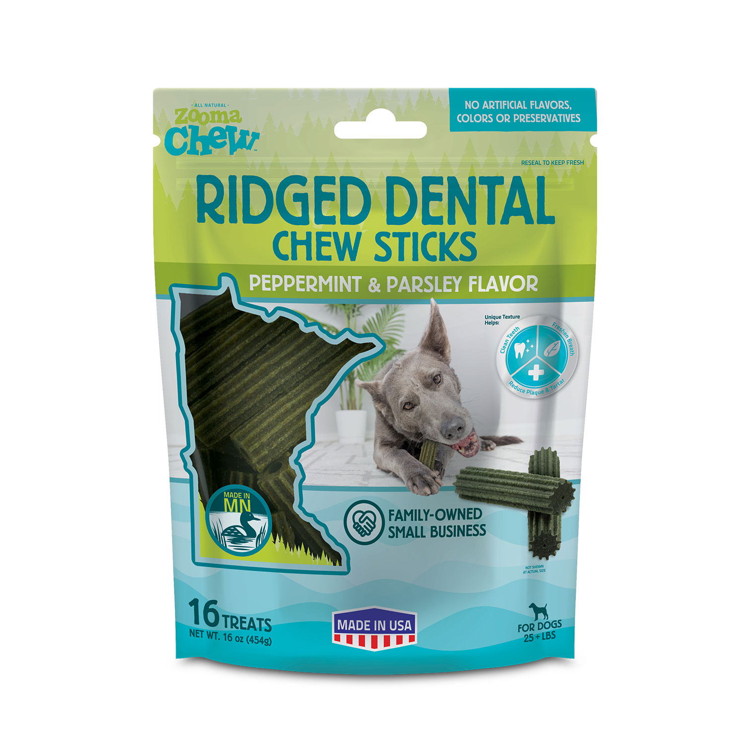 Dog Treats: 16ct Ridged Dental Sticks