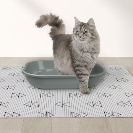 Cat Waste Management: Foam Litter Mat - White Triangle